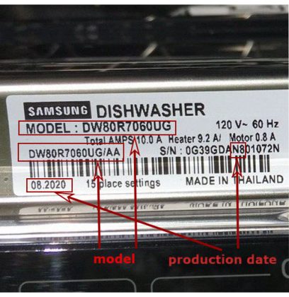 How to find the production date of Samsung dishwasher | en.tab-tv.com