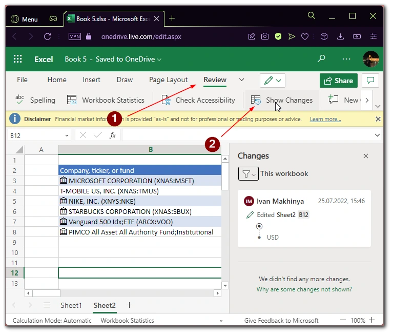 How To See The Edit History Of Microsoft Excel En tab tv