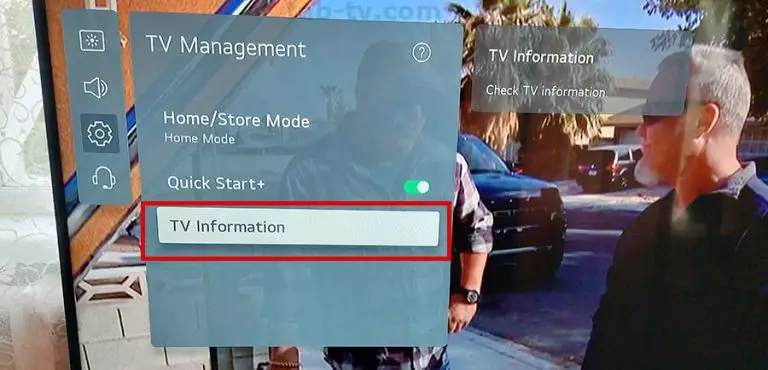 How to find the model and serial numbers in the LG TV menu | en.tab-tv.com